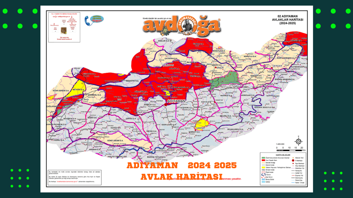 ADIYAMAN Avlak Haritaları 2024 2025 Av Dönemi İl İl Avlak Haritaları ...