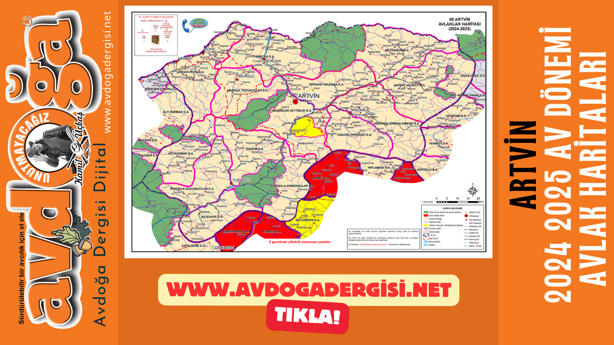 ARTVİN Avlak Haritaları 2024 2025 Av Dönemi İl İl Avlak Haritaları ...