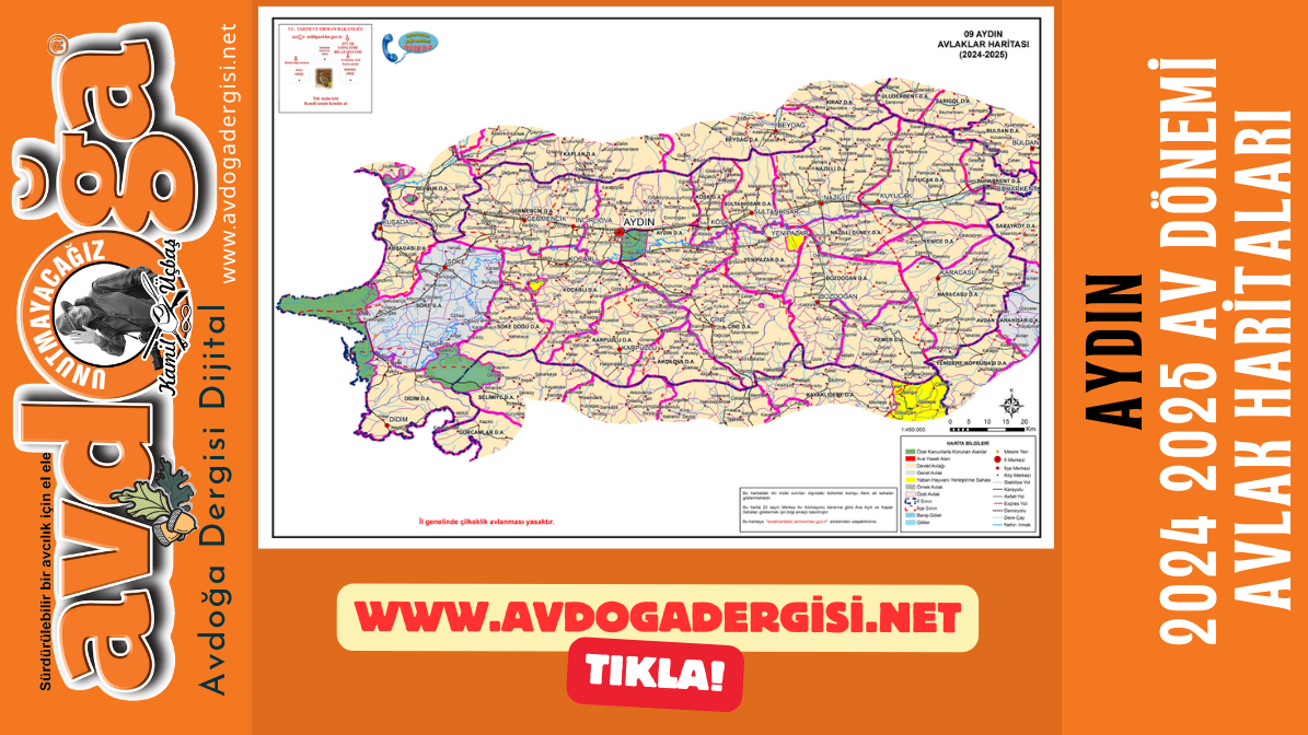 AYDIN Avlak Haritaları 2024 2025 Av Dönemi İl İl Avlak Haritaları Tarım ...